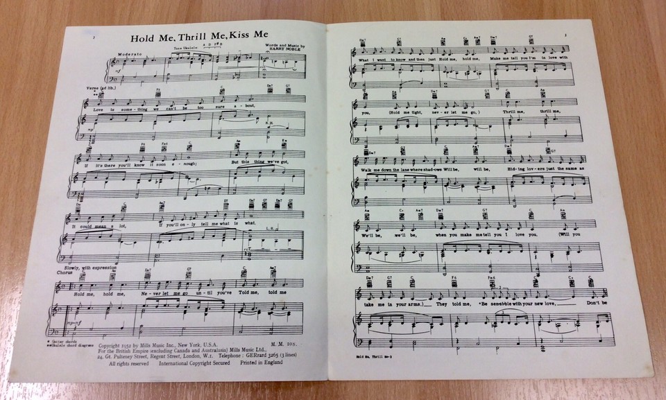 Vintage Sheet Music - Hold Me, Thrill Me, Kiss Me | eBay