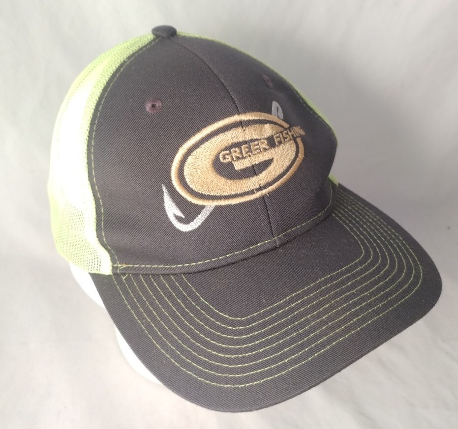 Greer Fishing SC Gray and Green Adjustable Snapback Mesh back Hat/Cap ...