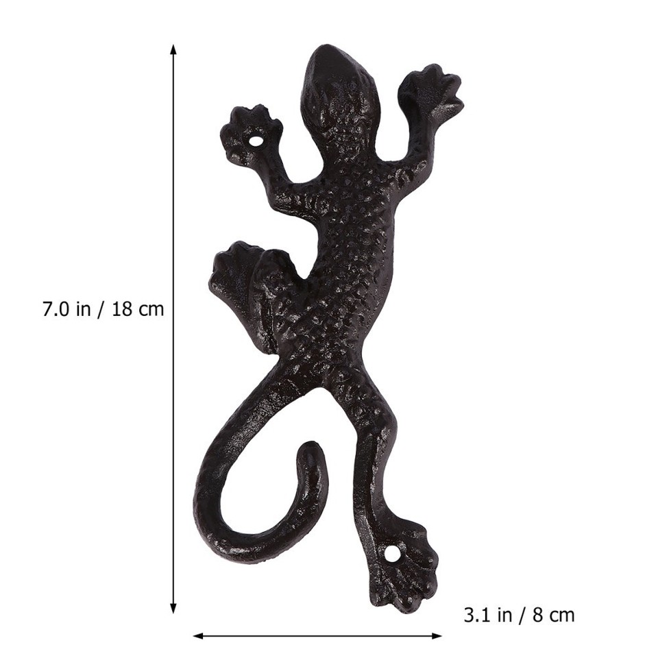 Hanging Basket Bracket Gecko Black Metal Wall Decor Decorative Hook ...