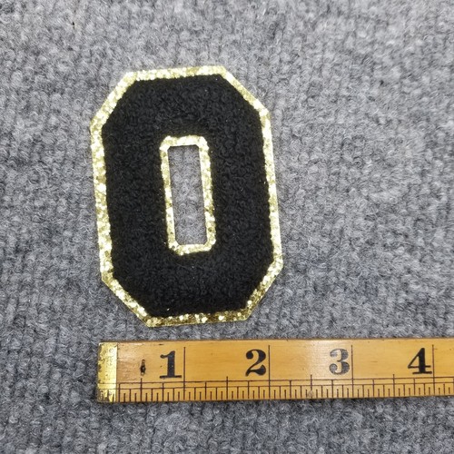 Letter O Patch Black Gold Chenille Sequins Iron On N1 | eBay