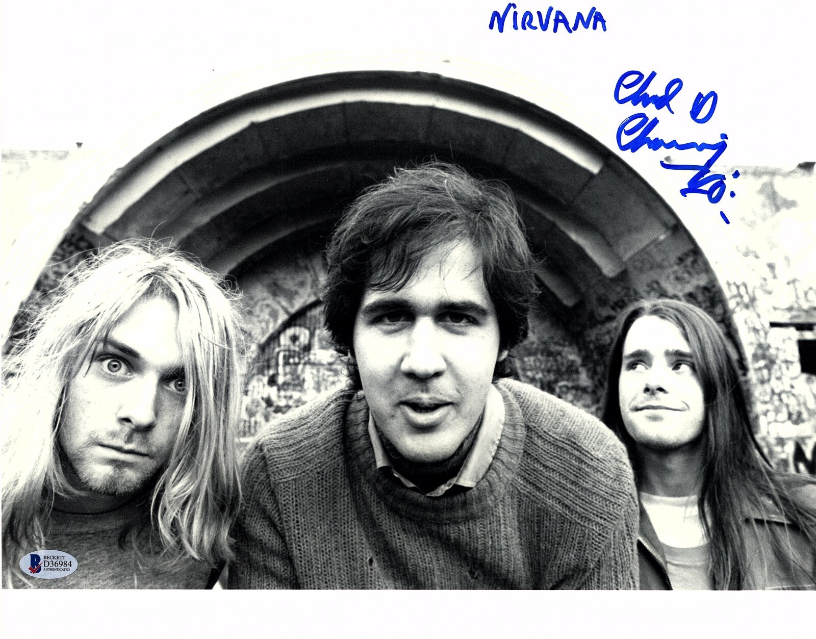 CHAD CHANNING w/ Kurt Cobain Signed Autographed Nirvana 11x14 Photo ...