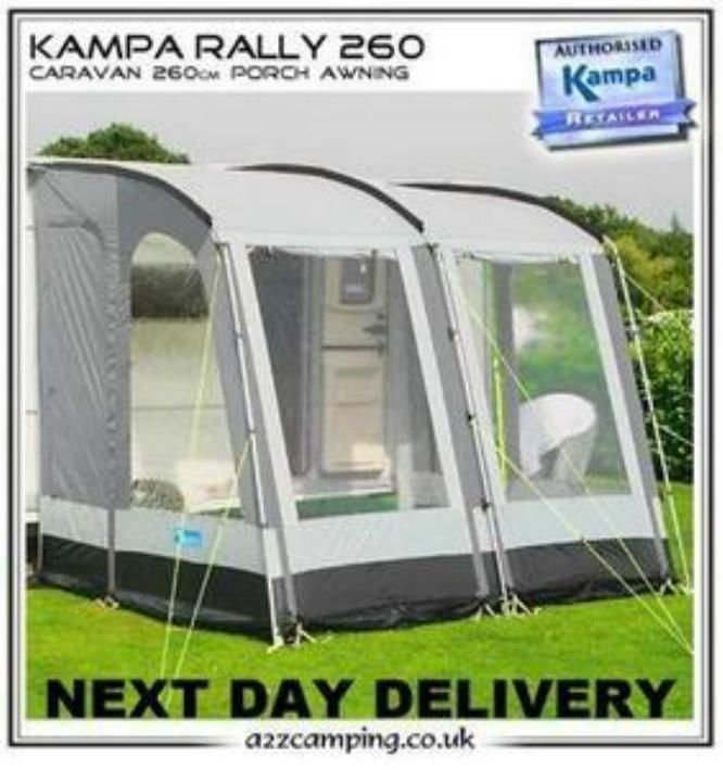 KAMPA RALLY 260 CARAVAN PORCH AWNING PACKAGE DEAL + EXTRAS NEW PEARL ...