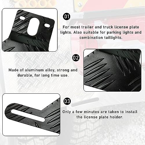 Car Aluminum License Plate Light Bracket Auto License Plate Holder ...