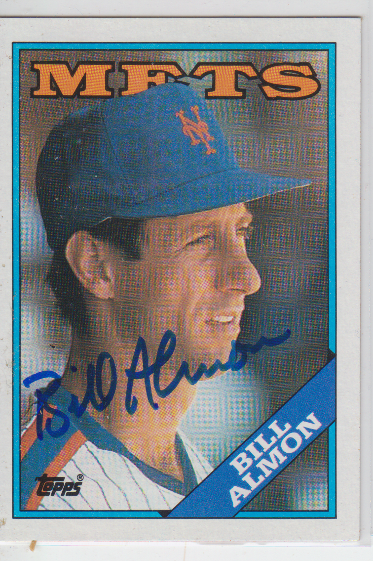 Autographed 1988 Topps Bill Almon - Mets | eBay