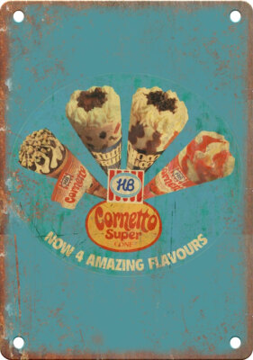 HB Cornetto Vintage Ice Cream Ad 12" x 9" Reproduction Metal Sign N477 ...