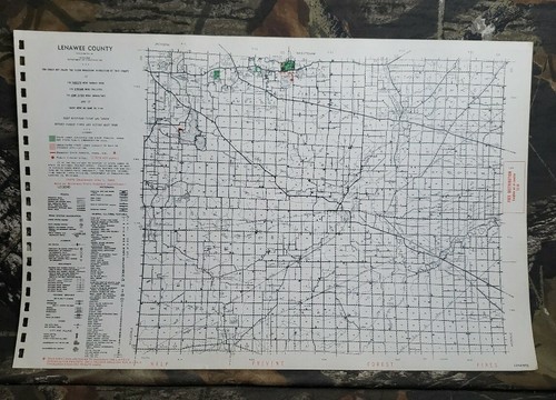 Vtg 1953 Lenawee County Michigan Dept Conservation Plat Maps 11" X 17 ...