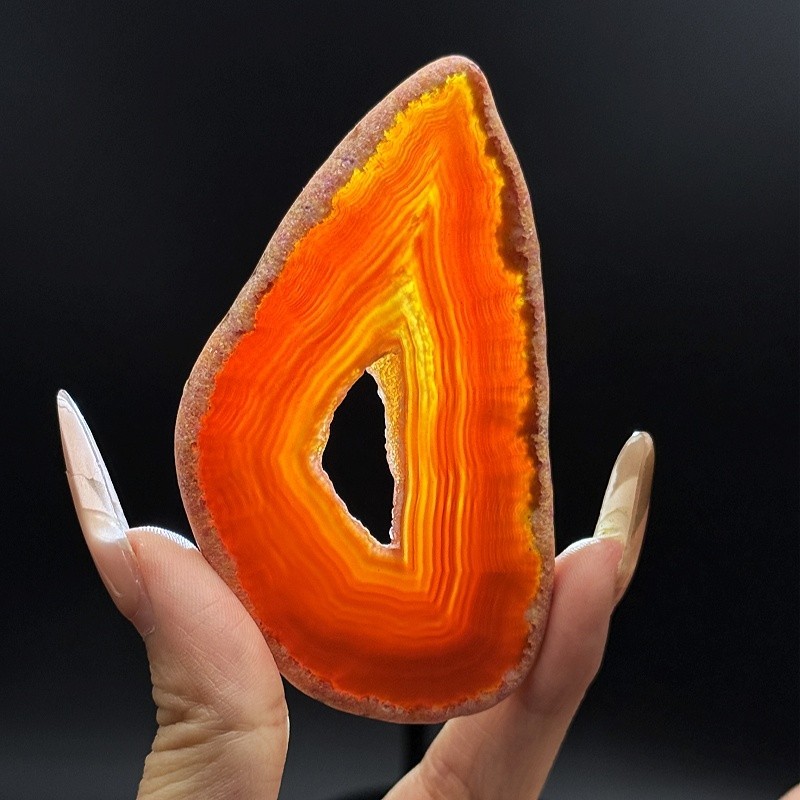 Natural Agate Geode Slab/Slice Agate Quartz Crystal Mineral Specimen ...