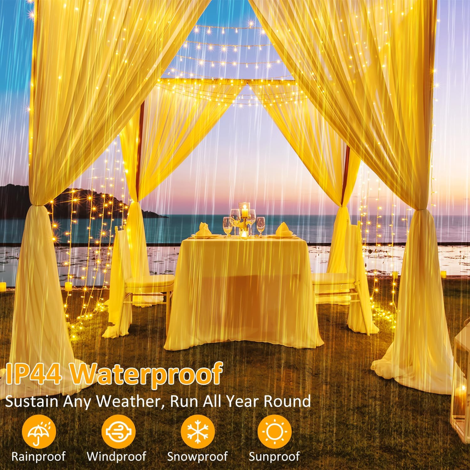 Catena Luminosa per Esterni, 20 M, 200 LED, Albero Di Natale, Bianco ...