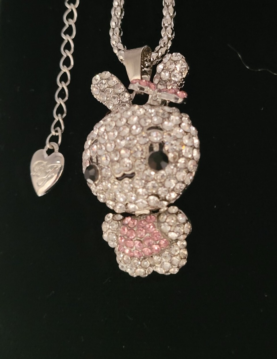 Melody BUNNY 3D Betsey Johnson EASTER Rabbit Crystal Pendant Jointed ...