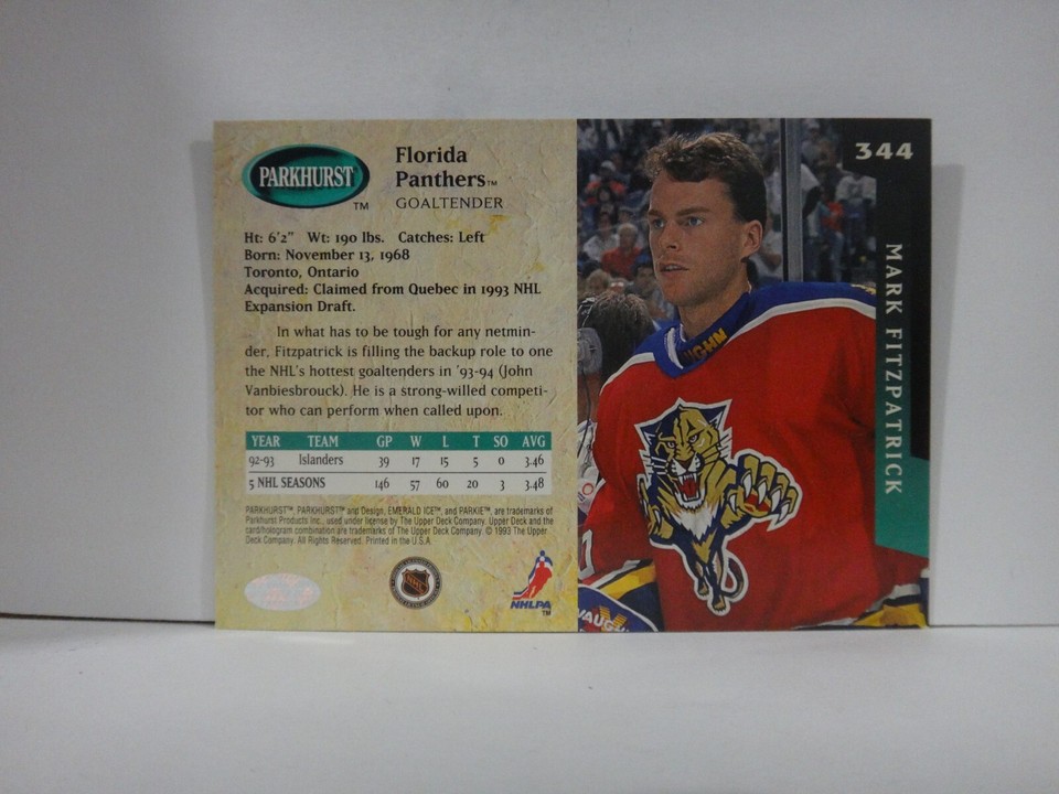 1993-94 (PANTHERS) Parkhurst Emerald Ice #344 Mark Fitzpatrick | eBay