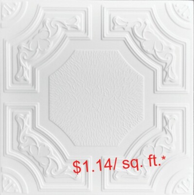 Ceiling Tiles, Foam 20" x 20" Glue Up, DIY, Decorative, Styrofoam ...