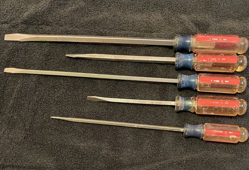 Vtg Craftsman Flat Head Screwdrivers, 5 Pc, 41588, 41587, 41585, 41584 ...