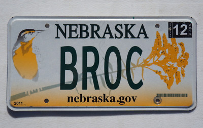 2013 NEBRASKA Bird Vanity License Plate - BROC - Brock | eBay