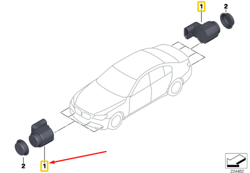 BMW 5 GT F07 PDC Capteur ultrasons Cachemire Argent 66209233040 NOUVEAU ...