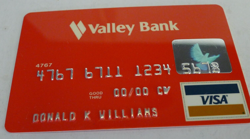 Valley Bank Credit Card Visa - Un-Signed - TEST/SAMPLE? - Vintage ...