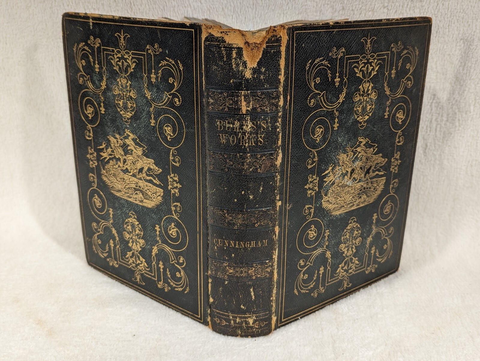 Antique Leather c1865 Complete Poetical Works of Robert Burns Allan ...