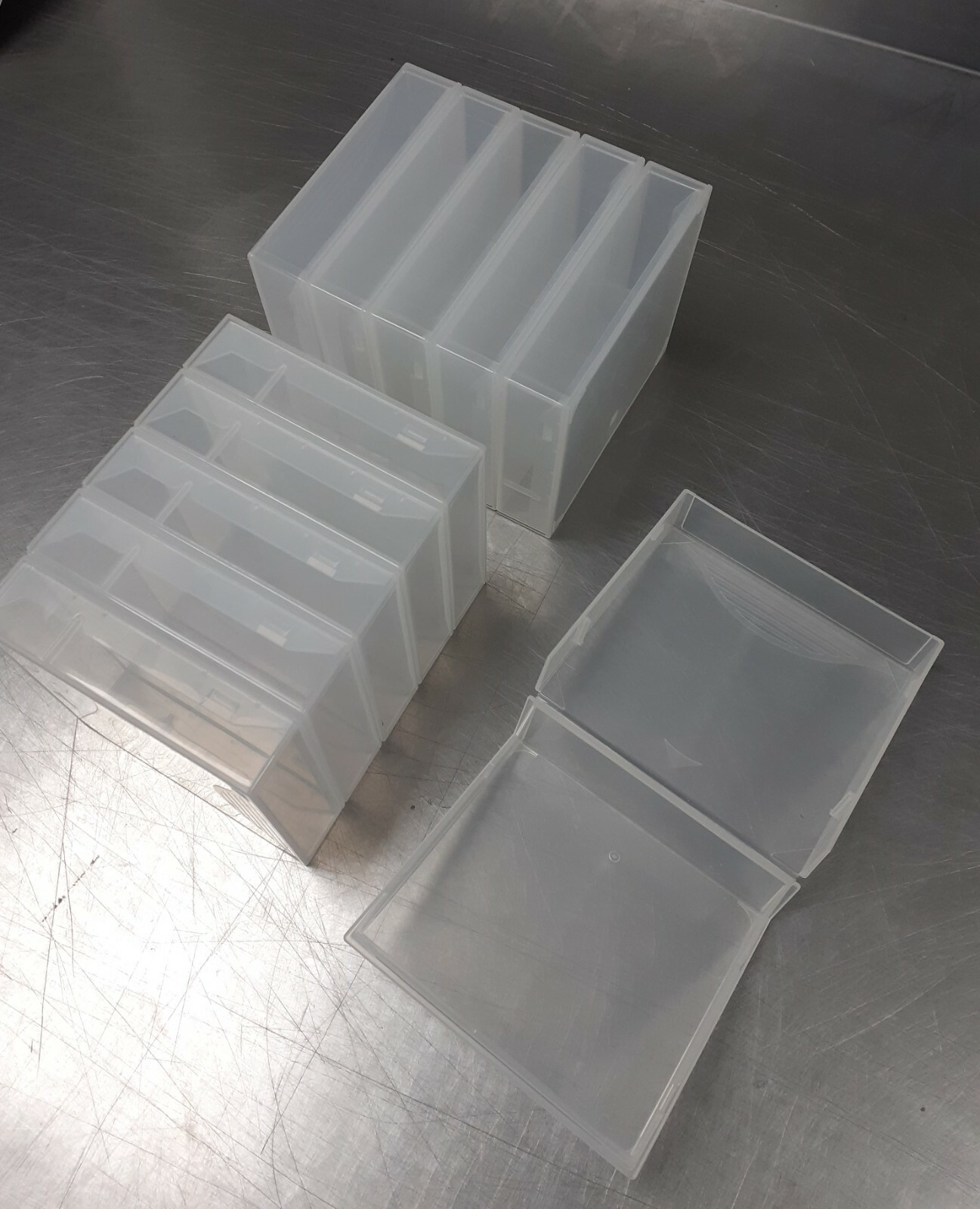 Pack of 10 LTO Poly Box/Boxes - Clear Plastic Cases, tape storage box ...