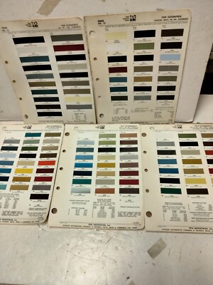GM Oldsmobile 1968, 1969, 1970, 1971, 1972 Paint Chip Sheets | United ...
