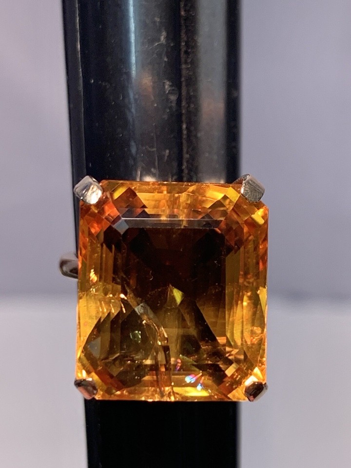 Rare 25-27 Ct Imperial Golden Topaz 14 K Gold Ring | eBay