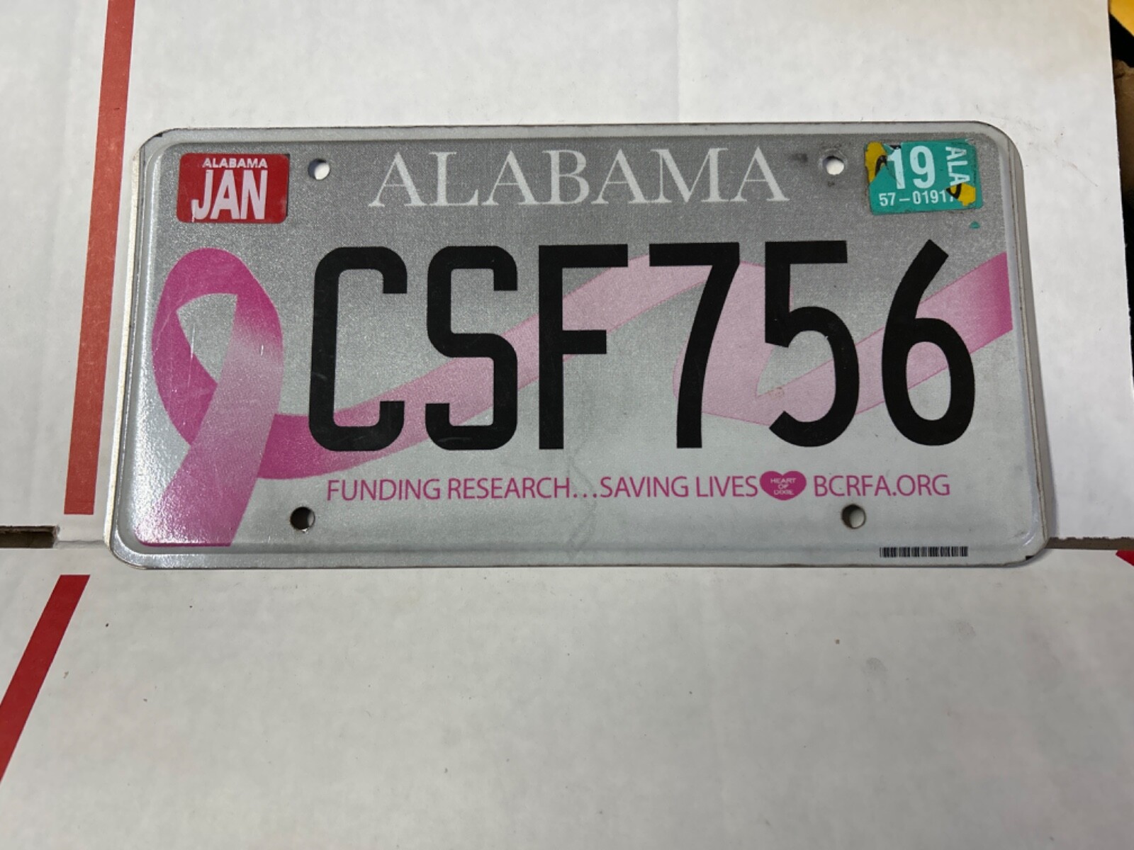 Vintage Alabama License Plate Breast Cancer | eBay