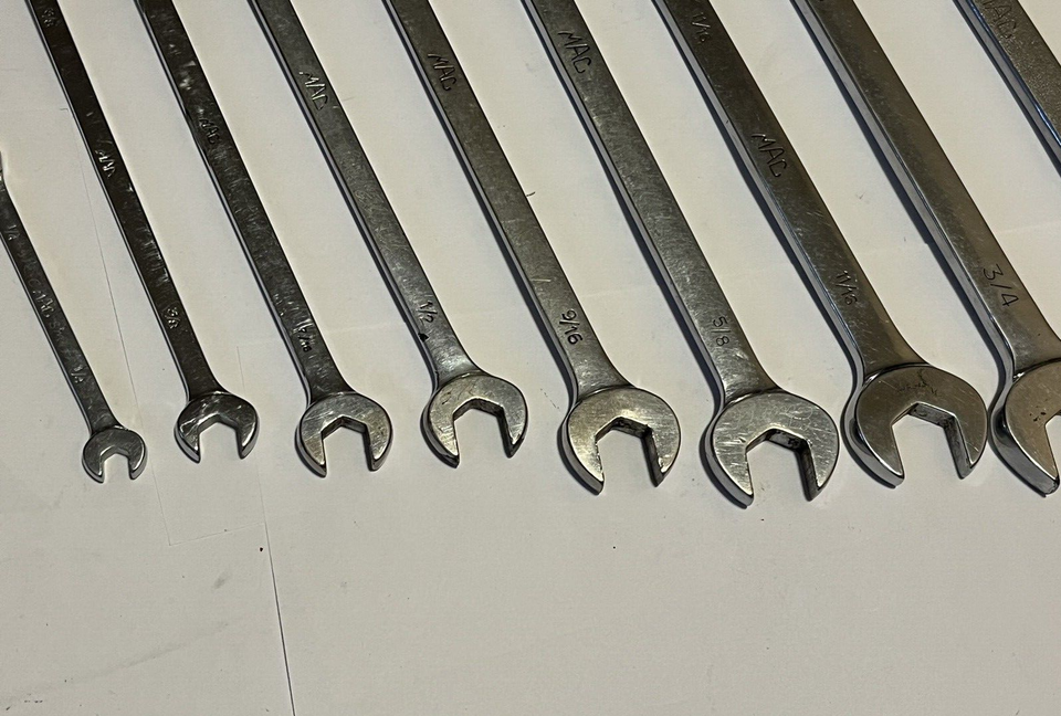 MAC Tools SAE Combination Open End Box Wrench Set 10 pc Chrome 1/4 - 7/ ...