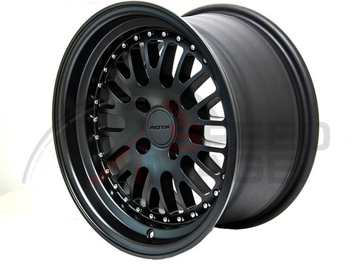 ROTA FLUSH WHEELS FLAT BLACK 15X8 4X100 +20 OFFSET FOR EG CIVIC MIATA ...