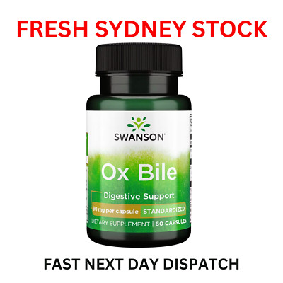 Swanson Ox Bile 90 mg 60 Capsules Fat Digestive Support Iron Absorption ...