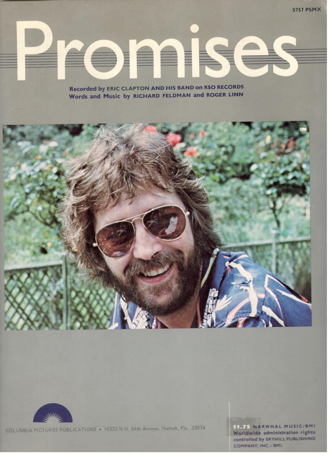 ERIC CLAPTON "PROMISES" SHEET MUSIC-PIANO/VOCAL/GUITAR/CHORDS-VERY RARE ...