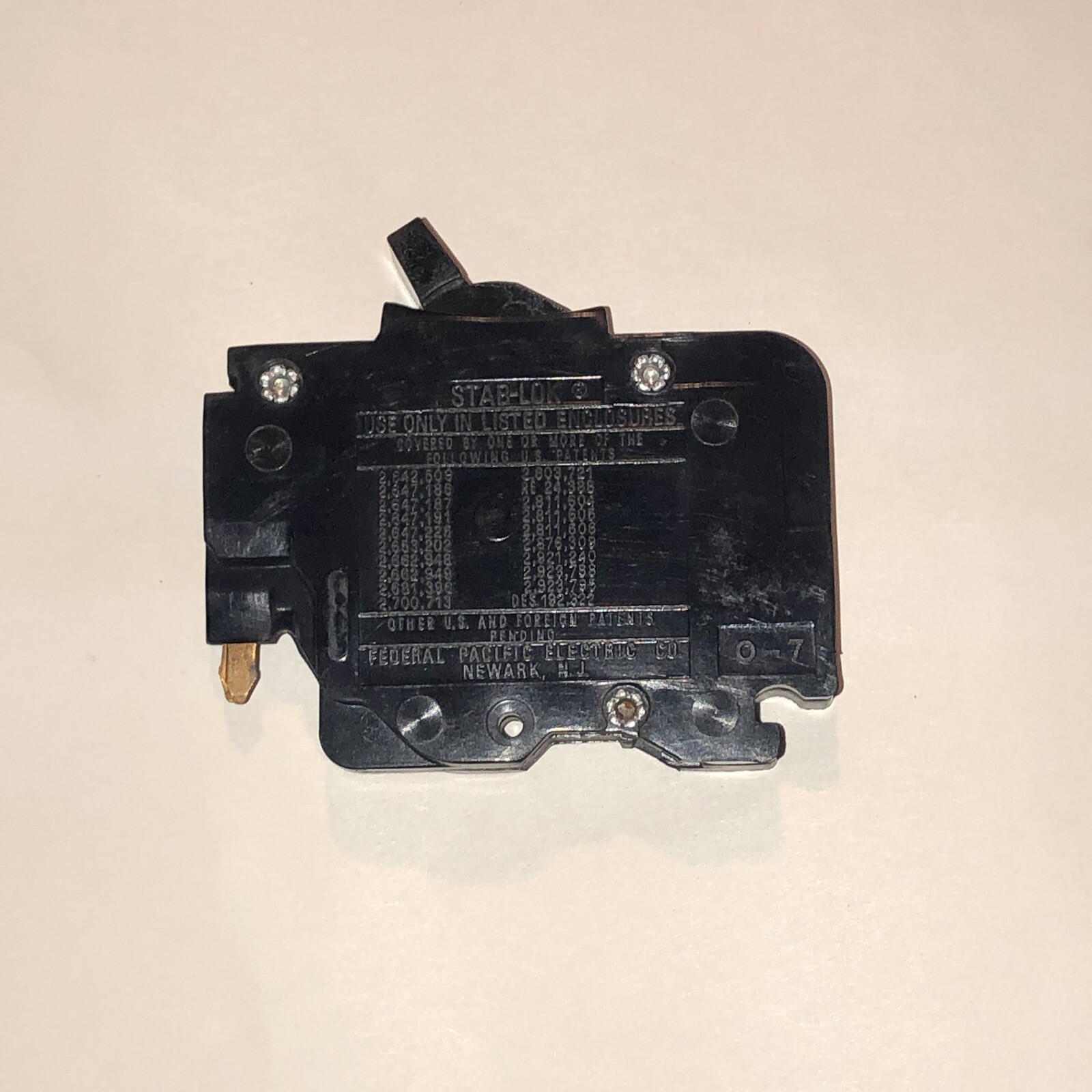 NC120 FPE 20 Amp 1 Pole Stab-Lok "Thin" Federal Pacific Breakers NC-120 ...