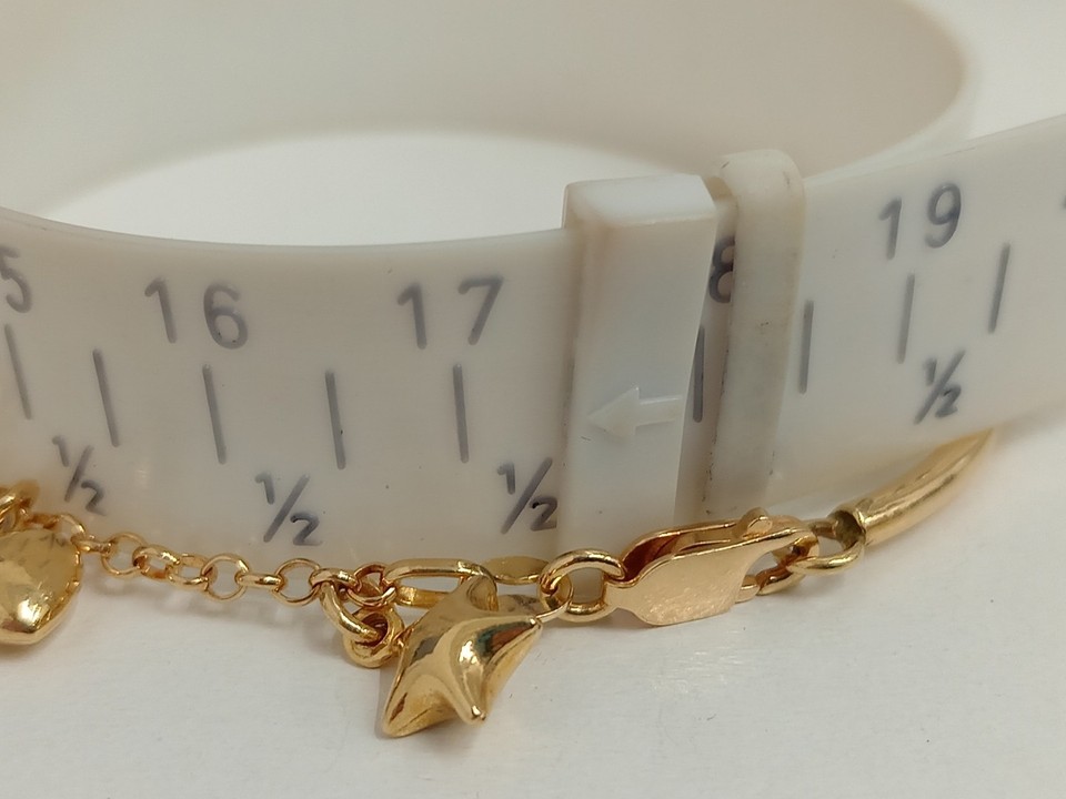 18ct Yellow Gold 5-Charm Celestial Theme 17.5cm Bangle / Bracelet 5.93g ...