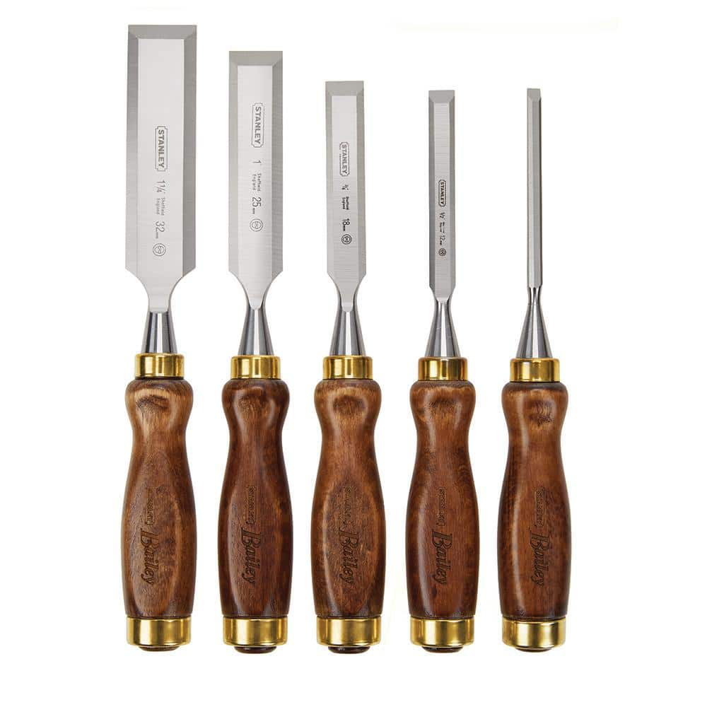 bailey chisel set (5-piece) | stanley steel corrosion blade wood grind ...