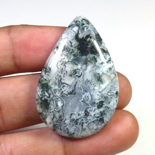 Smooth Fancy Agate Gems 38x25 mm Natural Tree agate Greenish Cabs 43 ...
