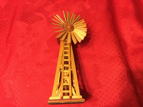 Vintage Handmade Wooden Windmill Miniature Farm Windmill , 8” Tall EUC ...