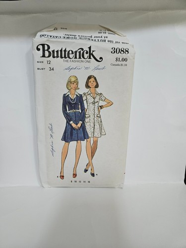 Butterick 3088 Size 12 Fit & Flared Dress Uncut | eBay