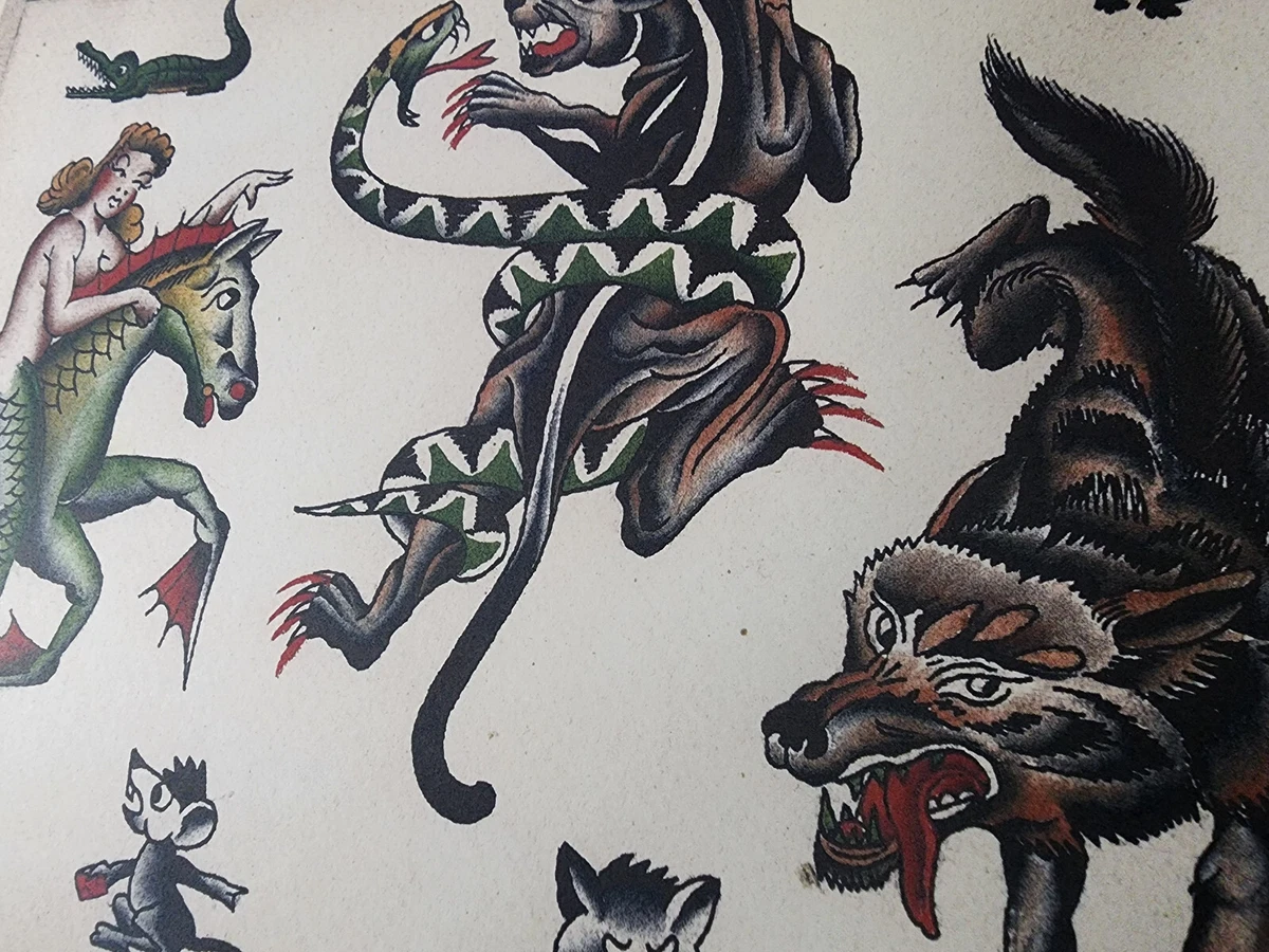 American Traditional Wolf Flash