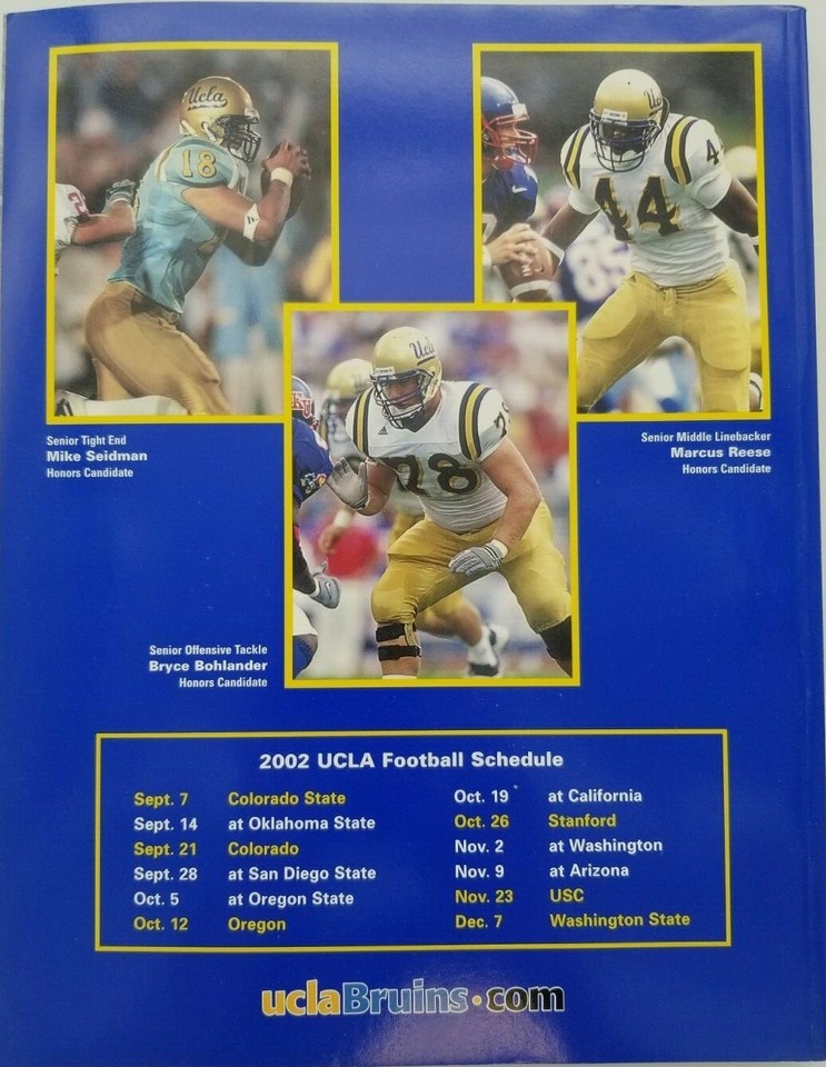 UCLA BRUINS FOOTBALL MEDIA GUIDE - 2002 | eBay