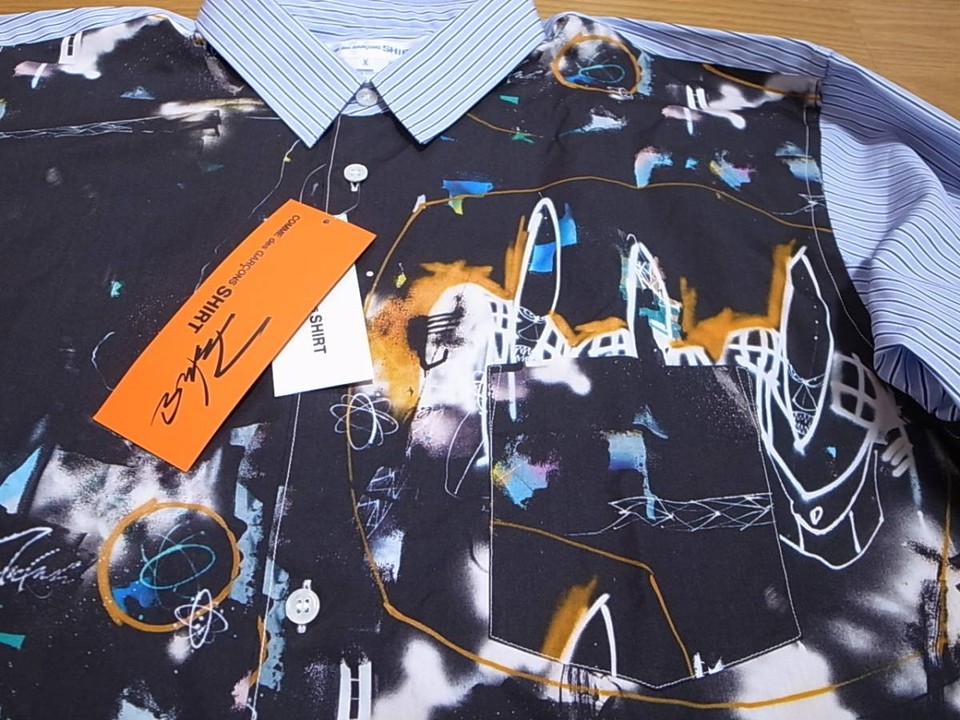 FUTURA x COMME des GARCONS SHIRT PRINT SHIRT CDG FUTURA2000 BLUE STRIPE ...