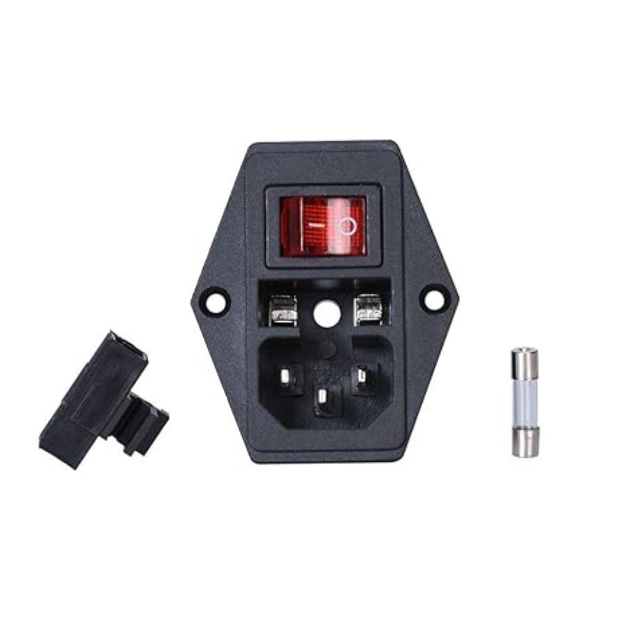 15A 250V Rocker Switch On/ Power Socket Inlet Module Plug 10A Fuse 2pcs ...