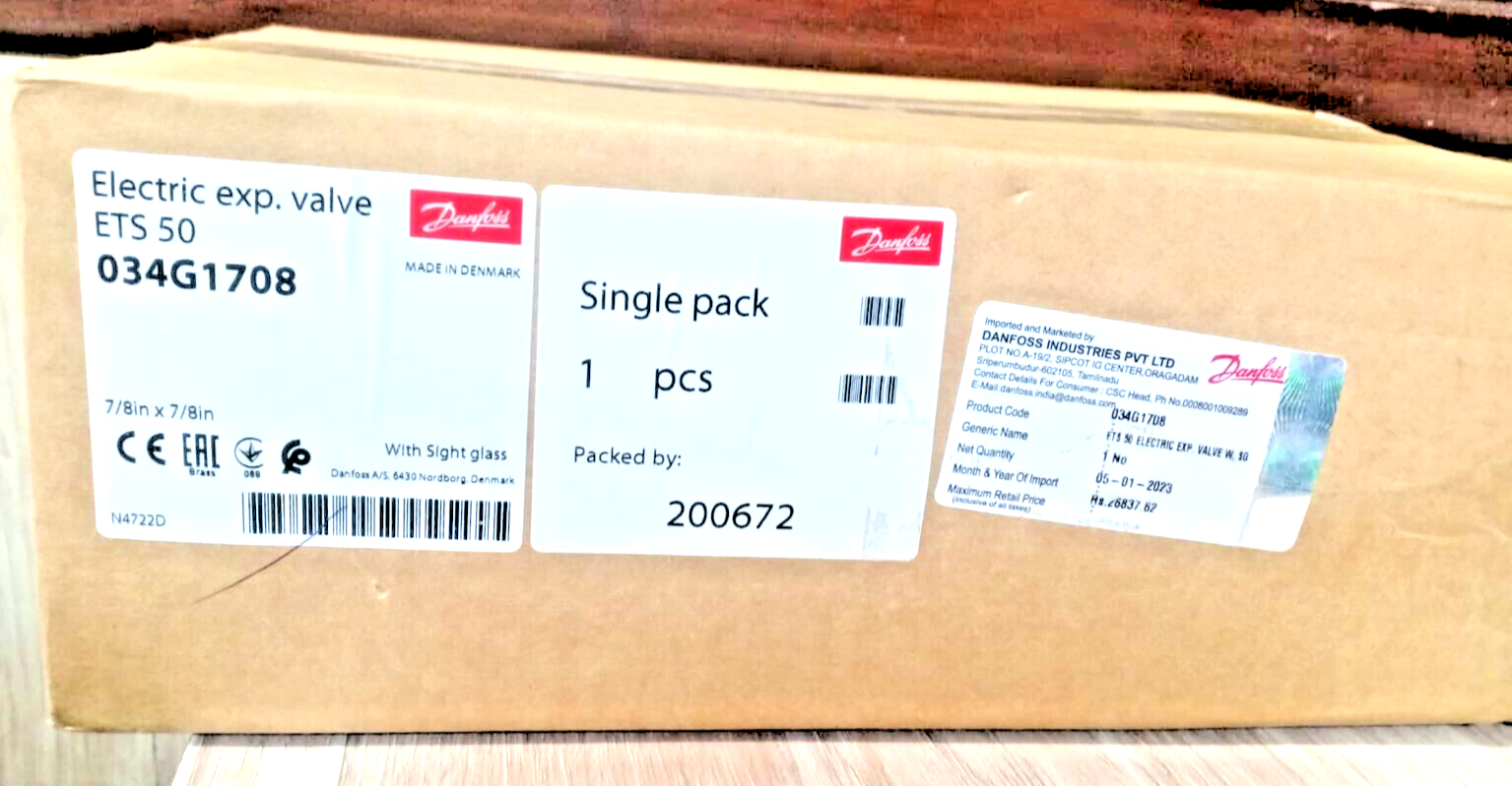 1PC-Danfoss ETS50 034G1708 Electric Expansion Valve ETS 50 7/8in x 7 ...