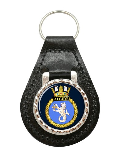 HMS Alcide, Royal Navy Leather Key Fob | eBay