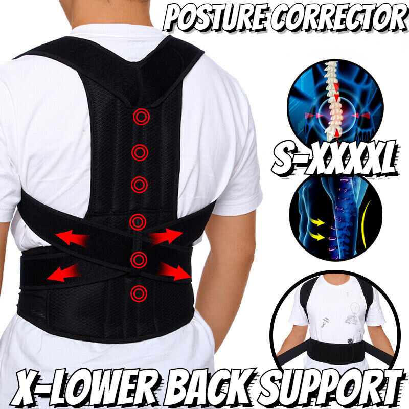 True Fit Posture Corrector Belt For Men Women Adjustable Back Brace ...