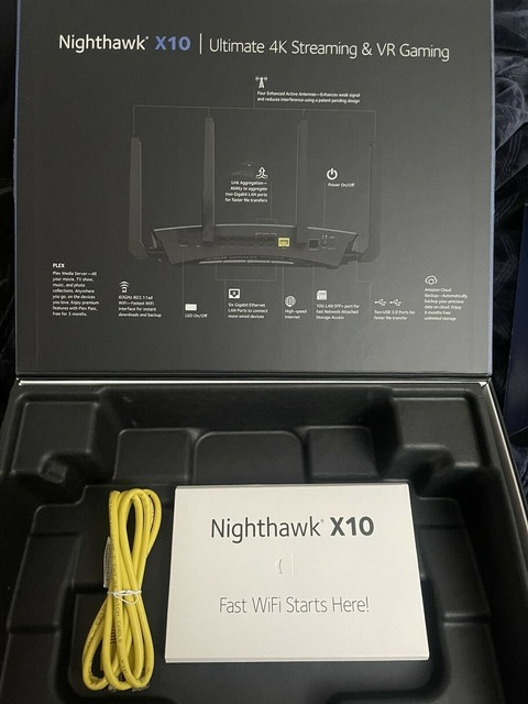 NETGEAR Nighthawk X10 7200 Mbps 7 Port Wireless AD Router (R9000-100NAS ...
