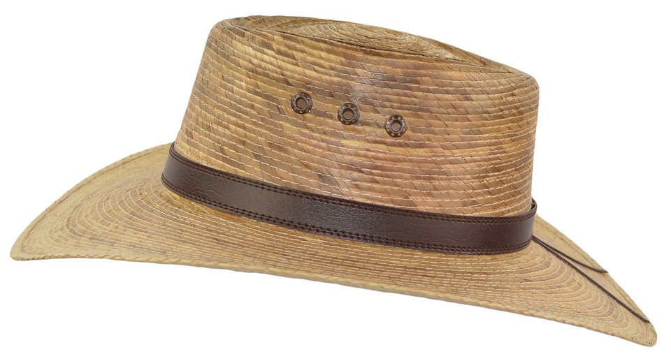 Mexican Palm Leaf Straw Gambler Bolero Sun Hat, Classic Gaucho Cowboy ...