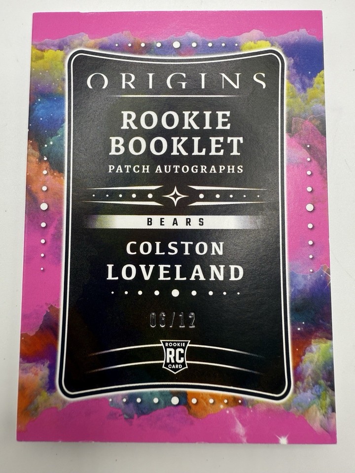 2025 Origins Rookie Booklet Patch Autograph FOTL Colston Loveland /12 ...