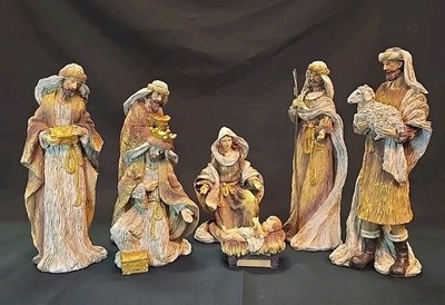 Tii Collections Large Resin Golden Nativity Set (7 Piece Set) | eBay