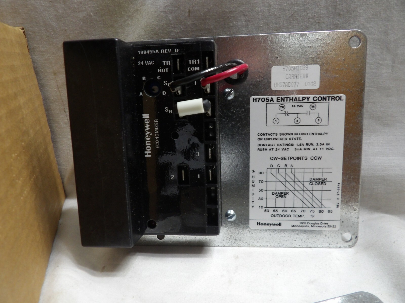Honeywell Solid State Enthalpy Control Economizer HH57AC077 | eBay