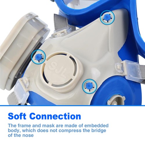 Full Face Respirator Gas Goggles For Painting Spraying Double Filter ...