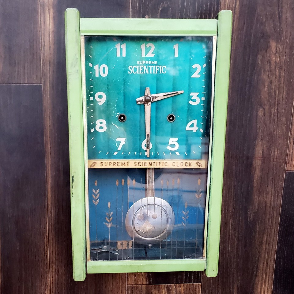 Antique Rare SUPREME SCIENTIFIC Collectible Clock Vintage Pendulum Wall ...