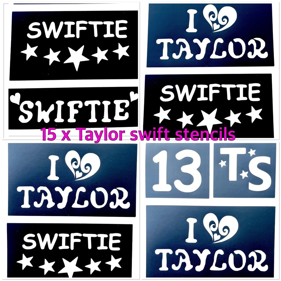 Taylor Swift Glitter Tattoo Kit 30 Swiftie Stencils 13 Ts | eBay UK
