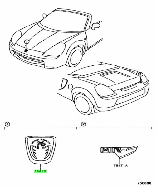 TOYOTA MR-S MR2 Emblem Front Bumper Genuine JDM OEM 75314-17030 | eBay